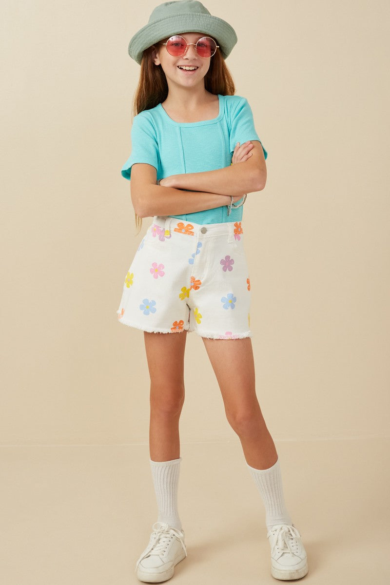Girls Floral Denim Shorts – Cotton Belles Boutique & Co