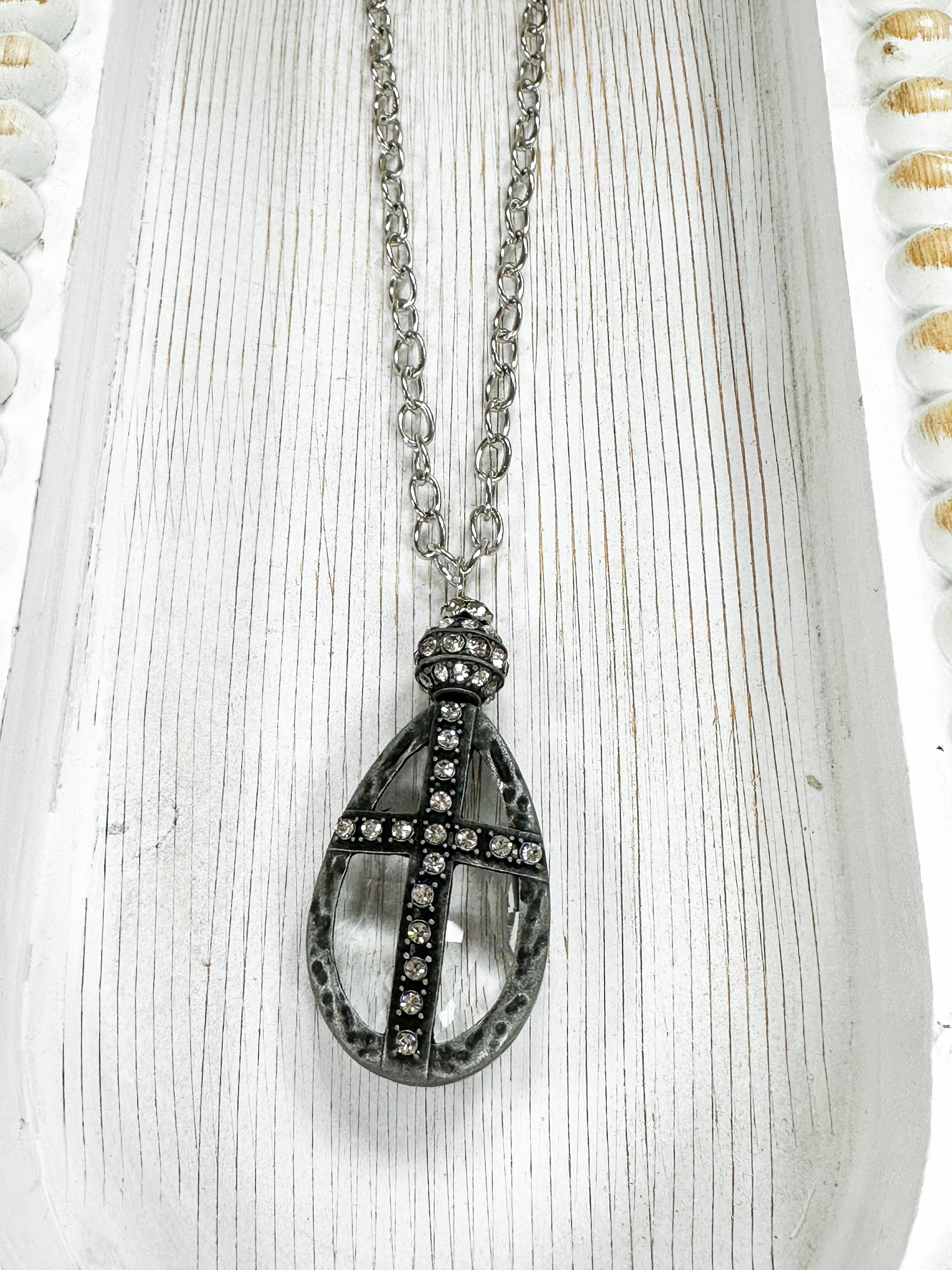 Crystal Teardrop Necklace – Cotton Belles Boutique & Co