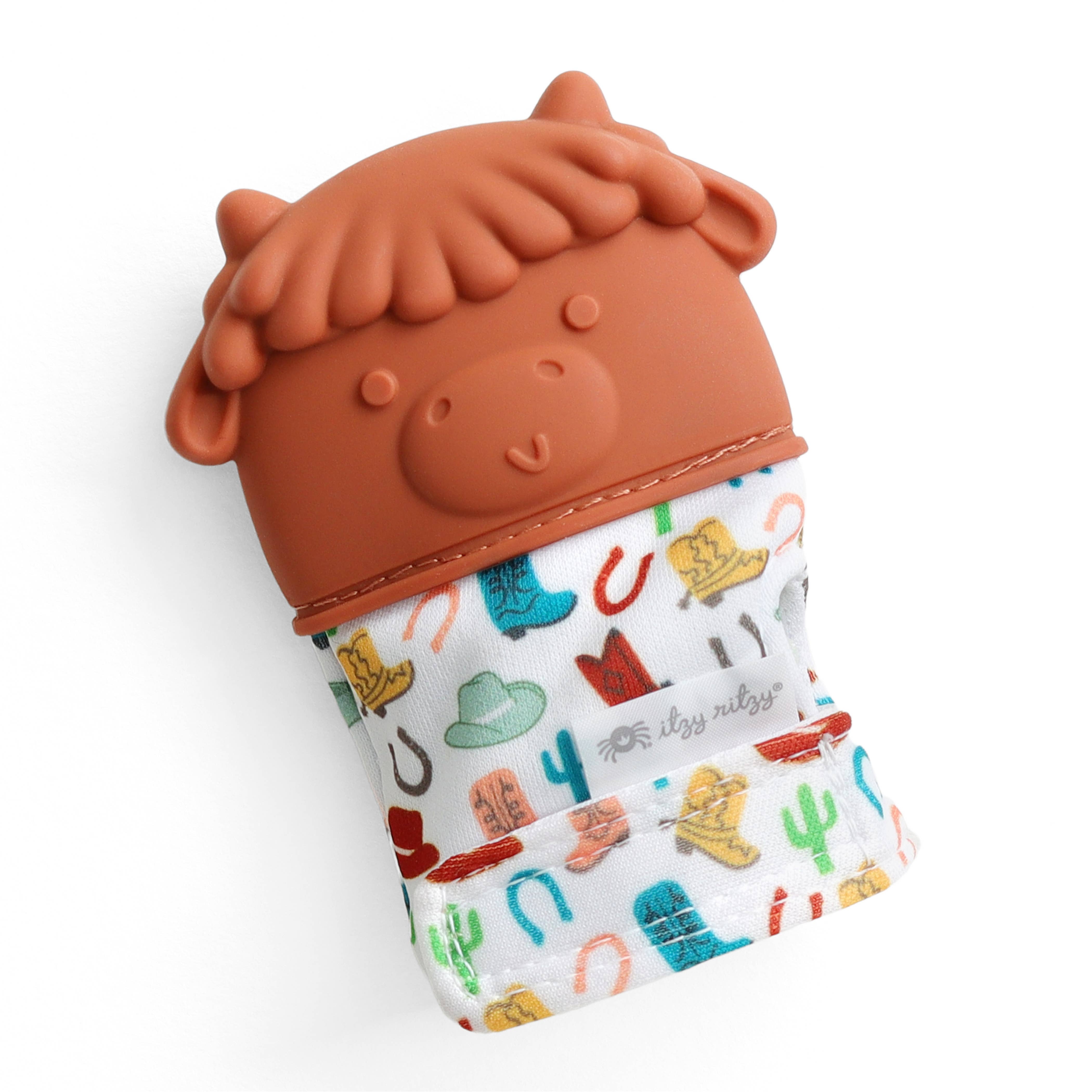 Itzy Mitt™ Highland Cow Silicone Teething Mitts – Cotton Belles ...